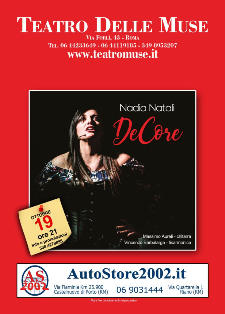 Teatro Delle Muse: Nadia Natali DeCore 19 Ottobre 2019 ore 21:00 - Blog